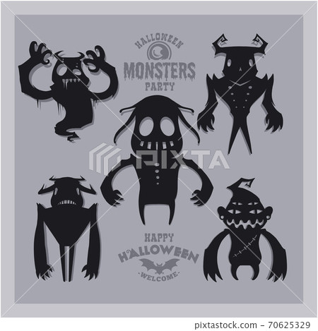 Set of monsters for Halloween. A collection of... - Stock Illustration ...