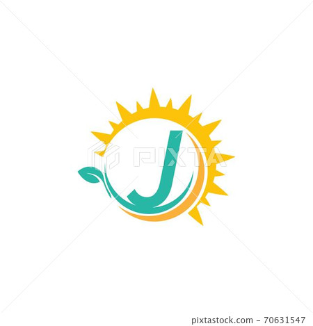 Letter J icon logo with leaf combined with...-插圖素材 [70631547] - PIXTA圖庫