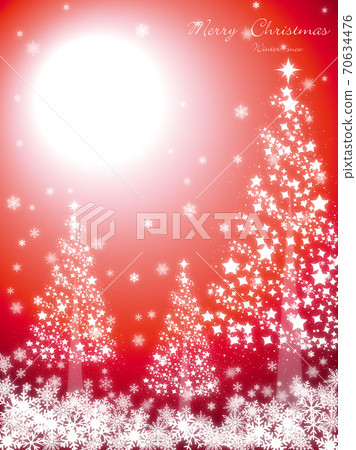 Christmas triple tree red - Stock Illustration [70634476] - PIXTA