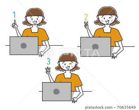 Telework hand sign - Stock Illustration [70635649] - PIXTA