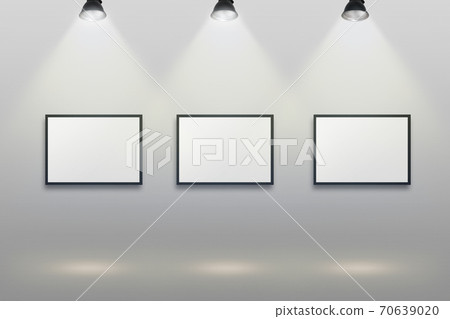 Wall-mounted picture frame spotlight background... - Stock Illustration ...