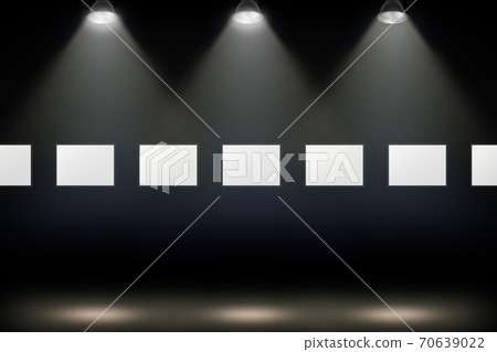 Wall-mounted picture frame spotlight background... - Stock Illustration ...