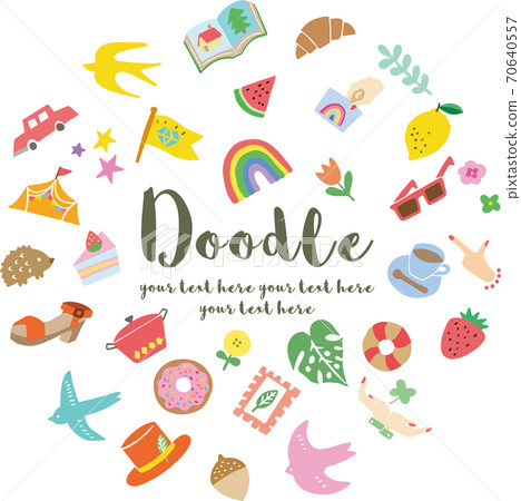 Doodle Illustration_Circular Title - Stock Illustration [70640557] - PIXTA