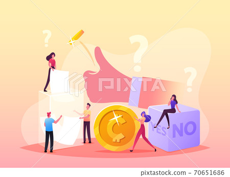 Random Selection Concept. Tiny Male Female... - Stock Illustration ...