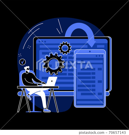 Cross-platform software abstract concept vector...-插圖素材 [70657143 ...
