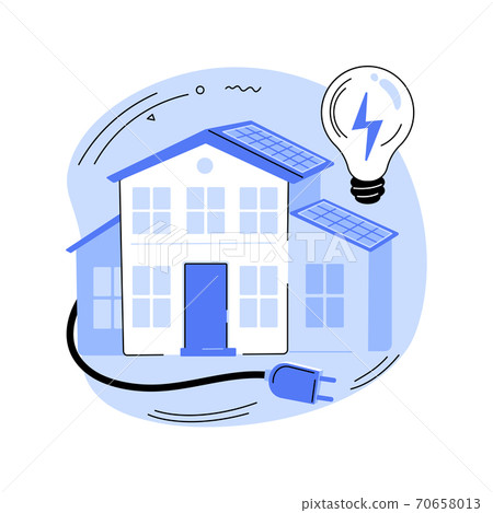 Energy-plus house abstract concept vector... - Stock Illustration ...