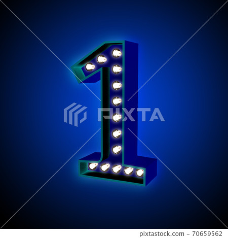 Retro lighting text isolated on dark BG - Stock Illustration [70659562 ...