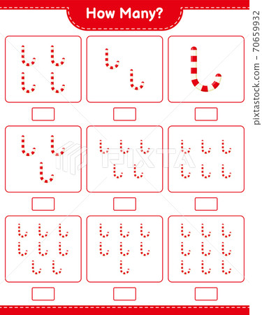 Counting game, how many Candy Canes.... - Stock Illustration [70659932 ...