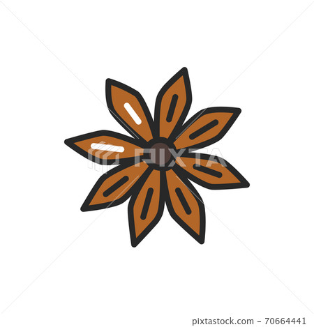 Star anise plant color line icon. Vector... - Stock Illustration ...