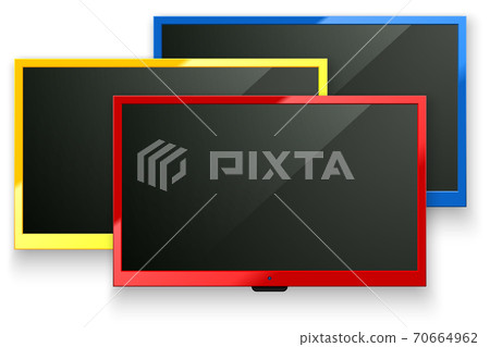 Vector TV led screen isolated background. Red,... - Stock Illustration ...