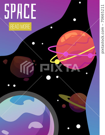 Web banner template on space topic with... - Stock Illustration ...