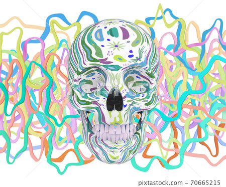 Abstract Skull Head with Worms, 3d illustration - Stock Illustration ...