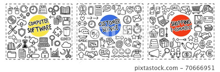 Computer Software, Customer Service and... - Stock Illustration ...