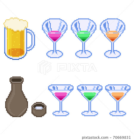 Alcohol pixel art - Stock Illustration [70669831] - PIXTA