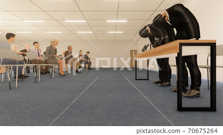 Press conference: Male apology, with desk, with... - Stock Illustration ...