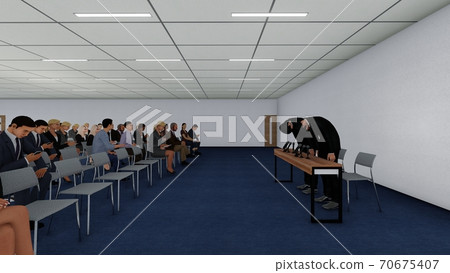 Press conference: Male apology, with desk, with... - Stock Illustration ...