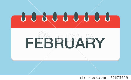 Vector icon day calendar, winter month February - Stock Illustration ...