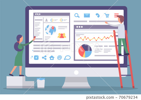 Business Global Webpage and Graph Report Vector - Stock Illustration ...