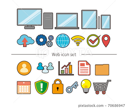 Internet / PC vector illustration icon set - Stock Illustration ...