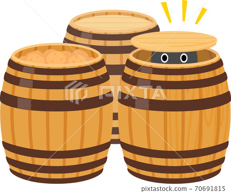 A person looking out from inside the barrel - Stock Illustration ...
