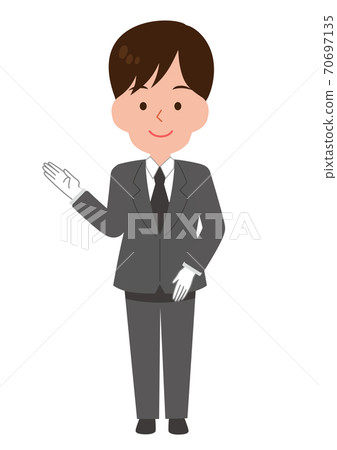 Male staff to guide - Stock Illustration [70697135] - PIXTA