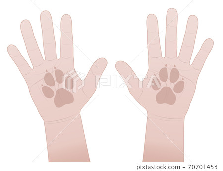 Slap hands, dog. Give me five symbol with human... - Stock Illustration ...