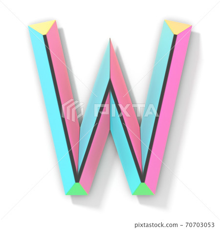 Neon color bright font Letter W 3D - Stock Illustration [70703053] - PIXTA