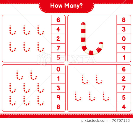 Counting game, how many Candy Canes.... - Stock Illustration [70707133 ...