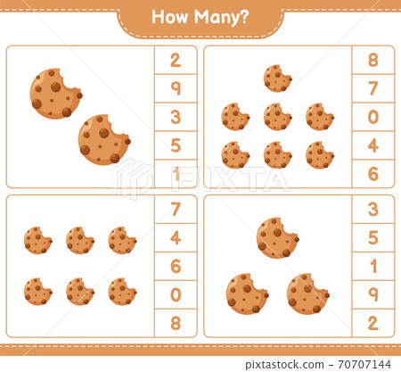 Counting game, how many Cookies. Educational... - Stock Illustration ...