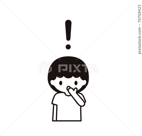 Illustration of a boy with a surprise mark - Stock Illustration ...