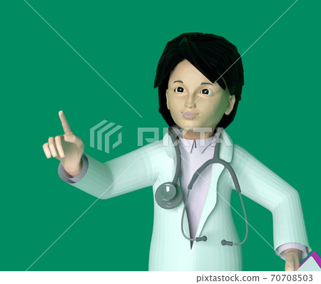 Female doctor pointing - Stock Illustration [70708503] - PIXTA