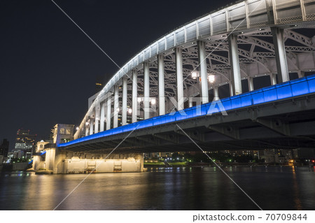 Illuminated Kachidoki Bridge - Stock Photo [70709844] - PIXTA