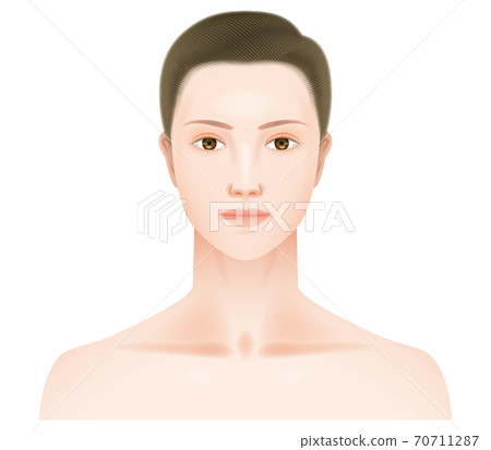The front face of a real woman. - Stock Illustration [70711287] - PIXTA