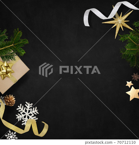 Christmas sundries and blackboard... - Stock Illustration [70712110 ...