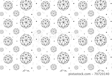 Polygonal spheres seamless pattern. Geometric... - Stock Illustration ...