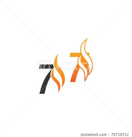 Number 7 and fire waves, logo icon concept design - Stock Illustration ...