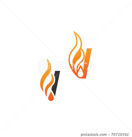 Letter I and fire waves, logo icon concept design - Stock Illustration ...
