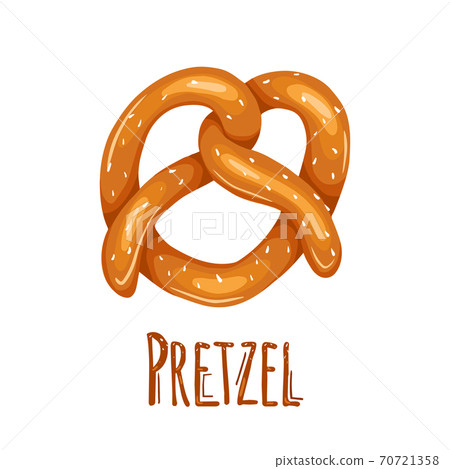 Cartoon pretzel with sprinkling and lettering.... - Stock Illustration ...