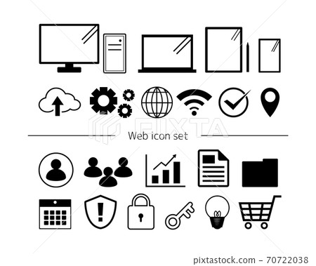 Internet / PC vector illustration icon set - Stock Illustration ...