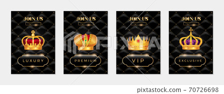 Gold Crown Posters Set - Stock Illustration [70726698] - PIXTA