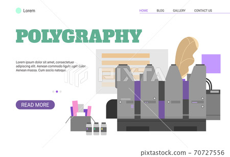 Polygraphy and printing service website banner... - Stock Illustration [70727556] - PIXTA