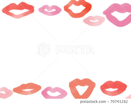 Watercolor/hand-drawn lip illustration frame - Stock Illustration ...