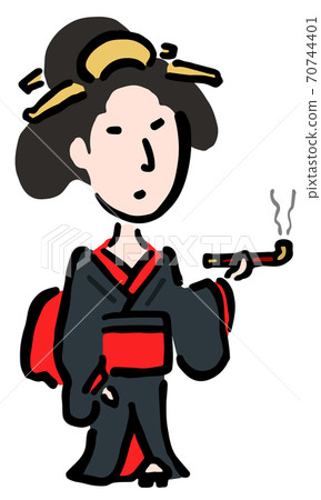 Smoking Geisha - Stock Illustration [70744401] - PIXTA