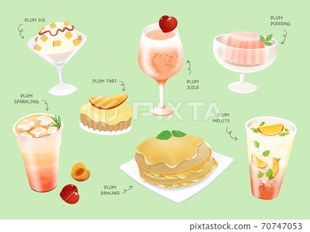 Summer food and drink for the menu hand drawn... - Stock Illustration ...