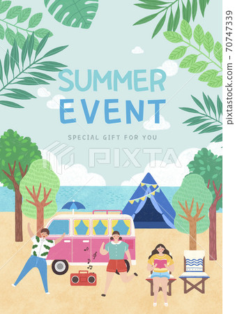 Summer festival and event poster design... - Stock Illustration ...