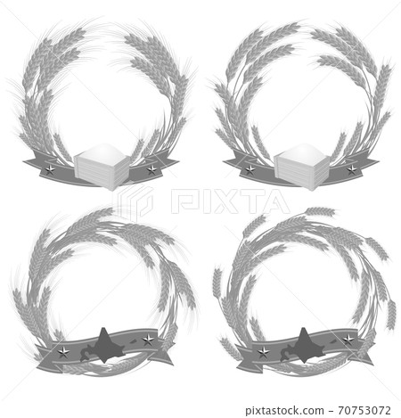 Wheat and barley frame design Monotone without... - Stock Illustration ...