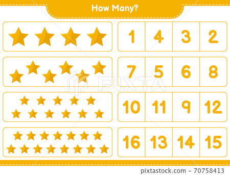 Counting game, how many Stars. Educational... - Stock Illustration ...