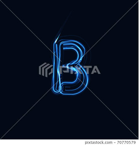 Lightning Realistic letter B, bright gloving... - Stock Illustration ...