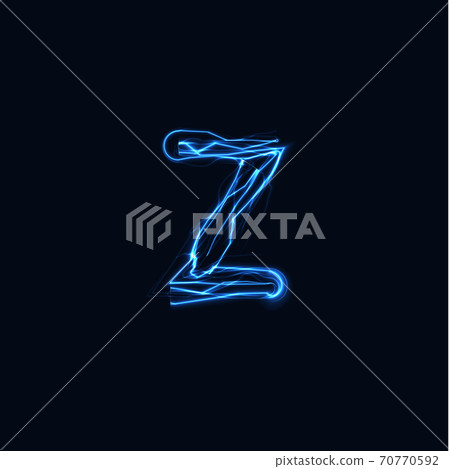 Lightning Realistic letter Z, bright gloving... - Stock Illustration ...