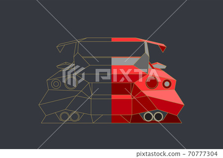 Racing car modern style. Polygonal and linear... - Stock Illustration ...